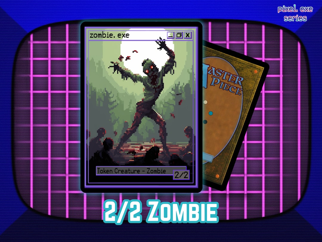 Zombie Token 2/2 MTG Pixel Art 8bit Proxy Magic the Gathering Custom ...