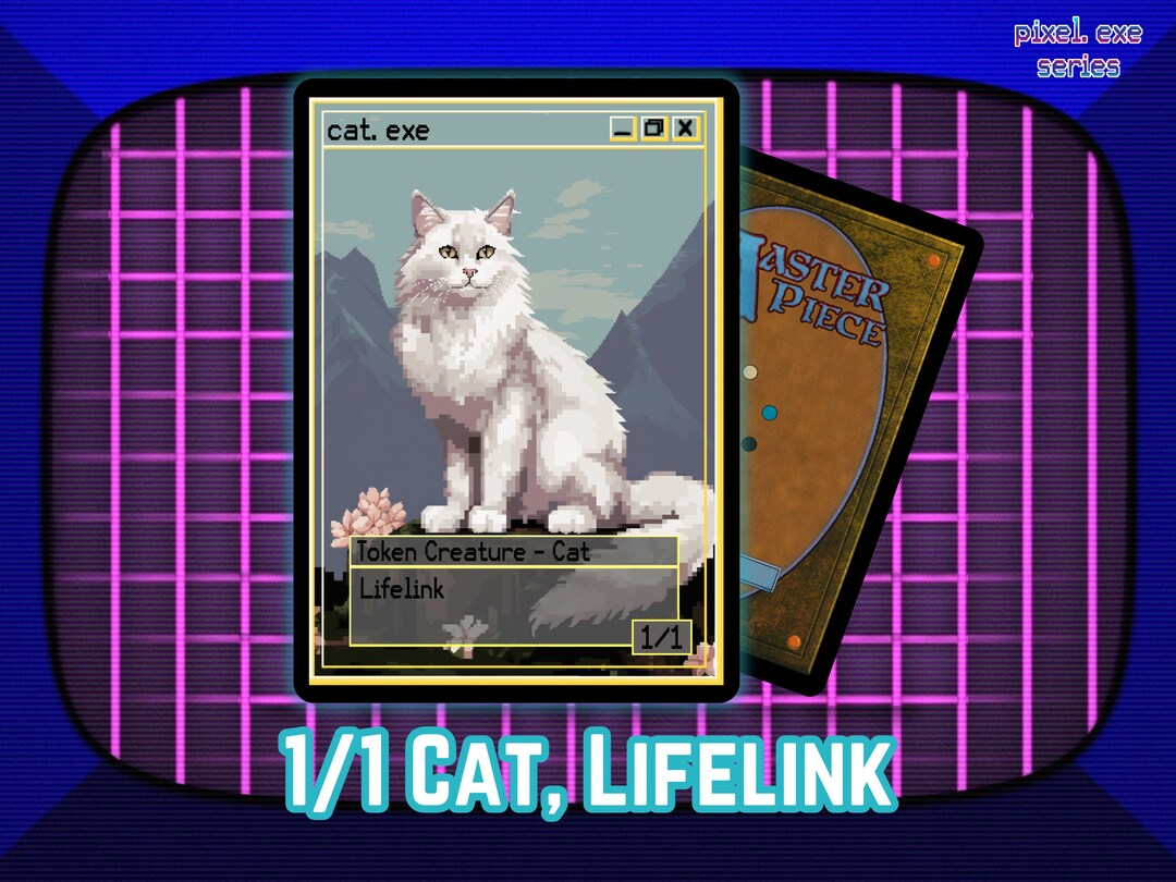Cat Token 1/1 lifelink MTG Pixel Art 8bit Proxy Magic the Gathering ...