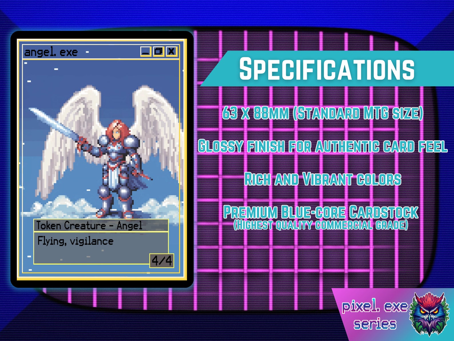 Dragon Token 4/4 flying MTG Pixel Art 8bit Proxy Magic the Gathering ...