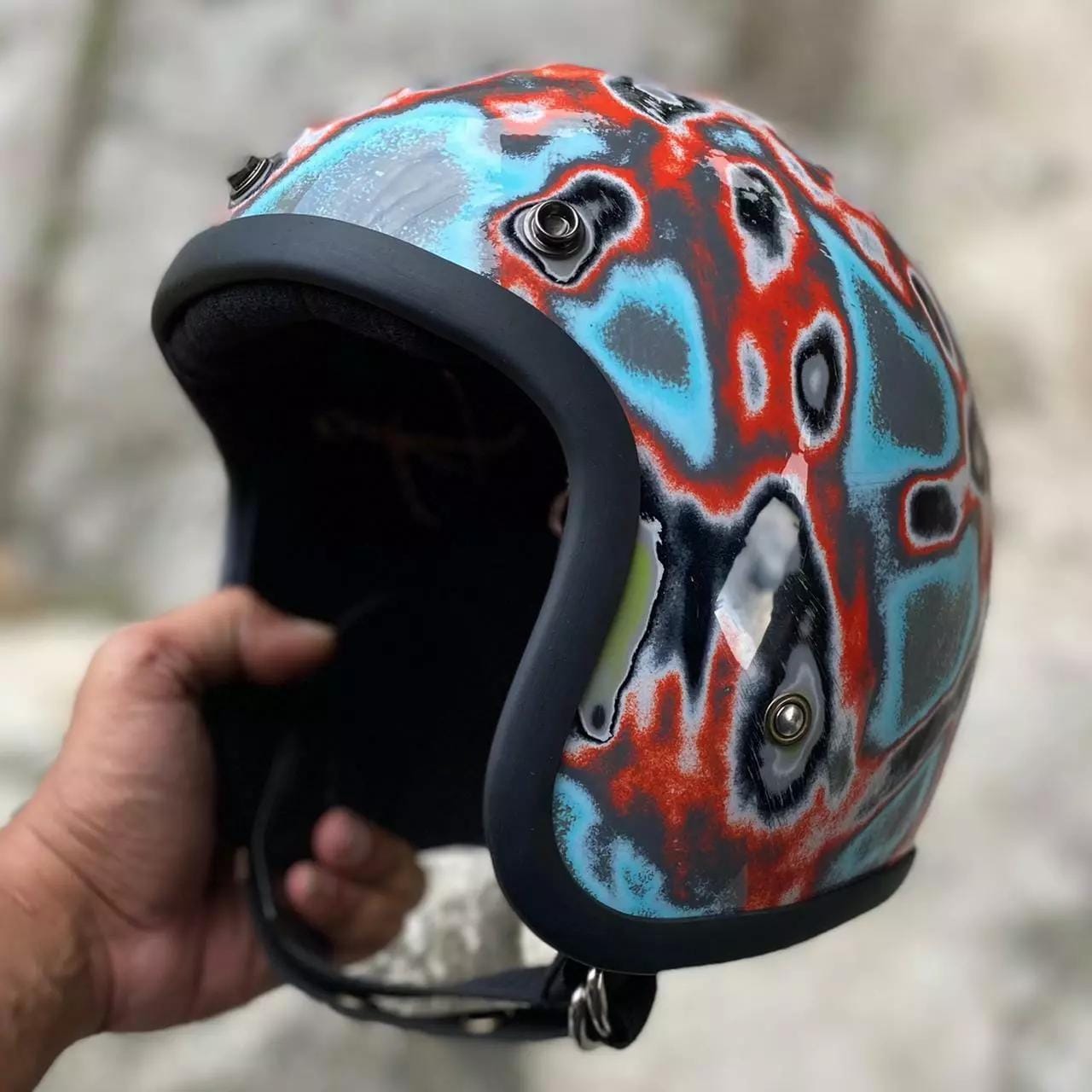 Sale ! Vintage Custom Helmet Slimhead 500TX Paint Patina for Chopper ...
