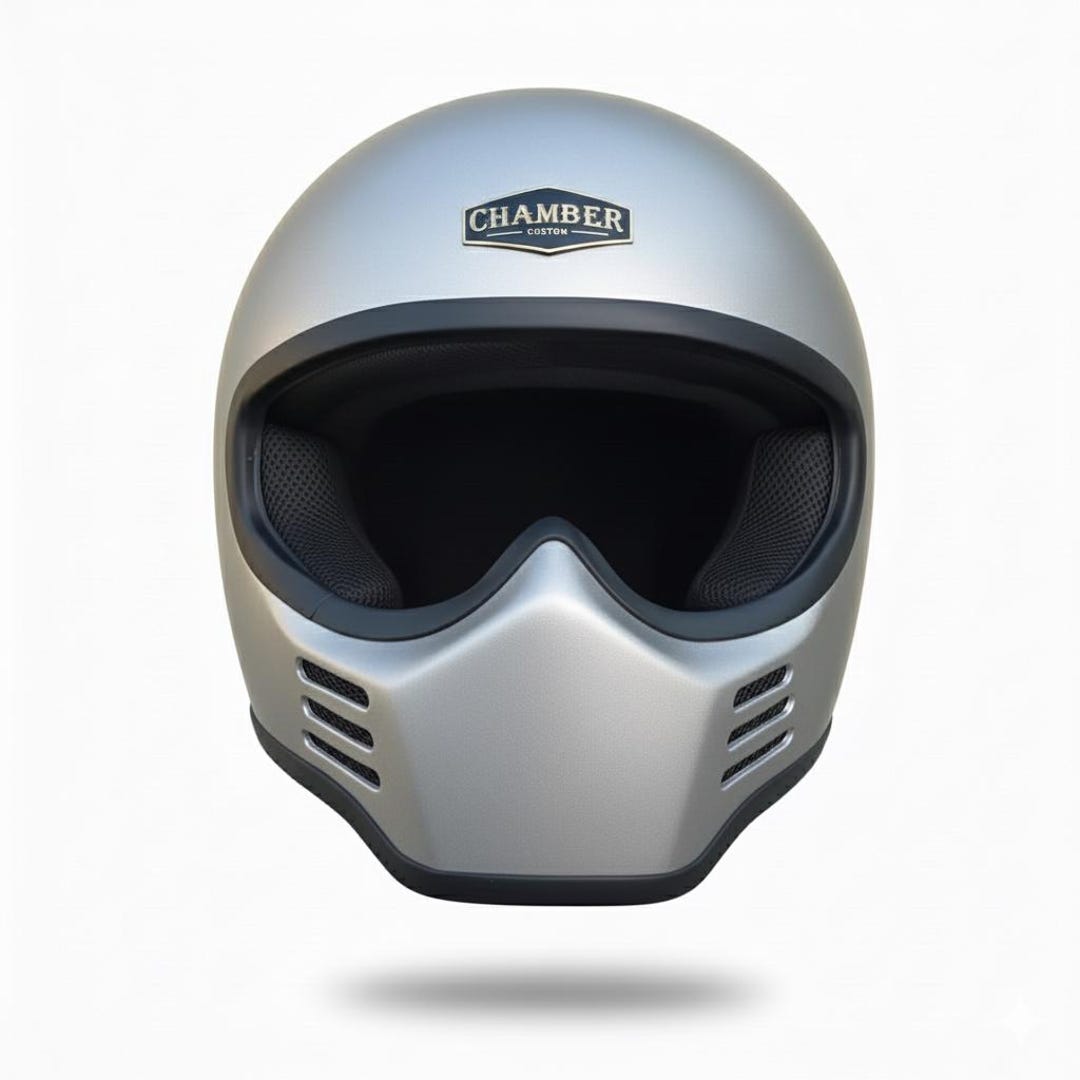Custom Motorcycle Helmet MT ZERO for Matte Silver Cafe Racer - Etsy