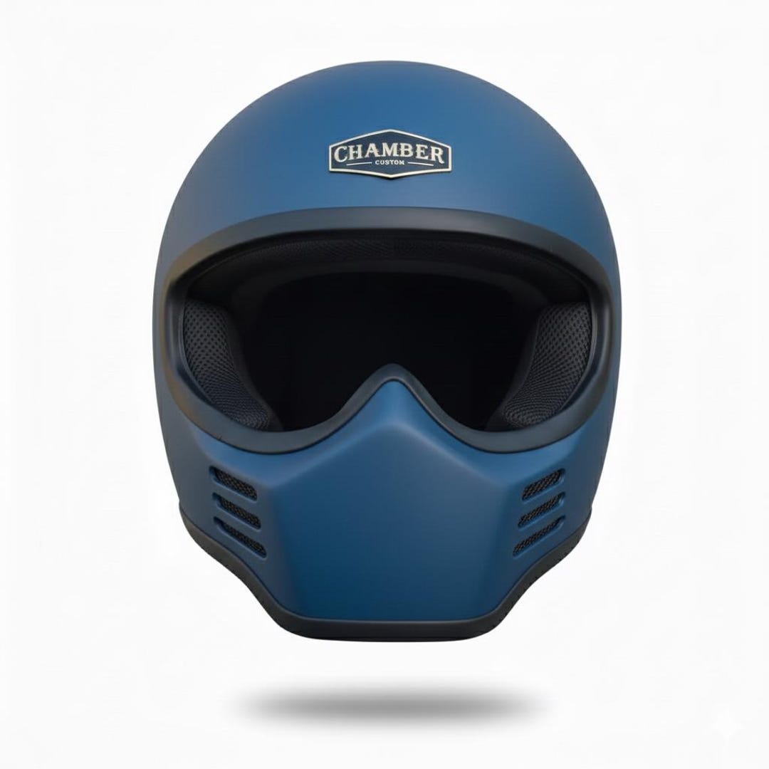 Custom Helmet MT ZERO for Matte Blue Cafe Racer Gear Chopper Bobber ...