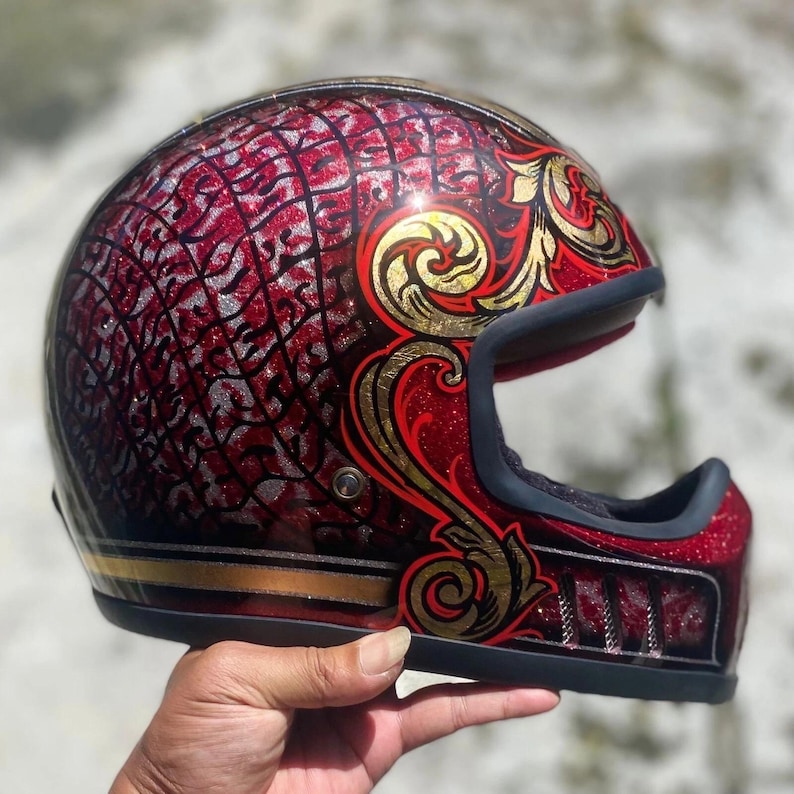 Limited ! Custom Helmet Galaxy Batik Signature for Cafe Racer Chopper ...
