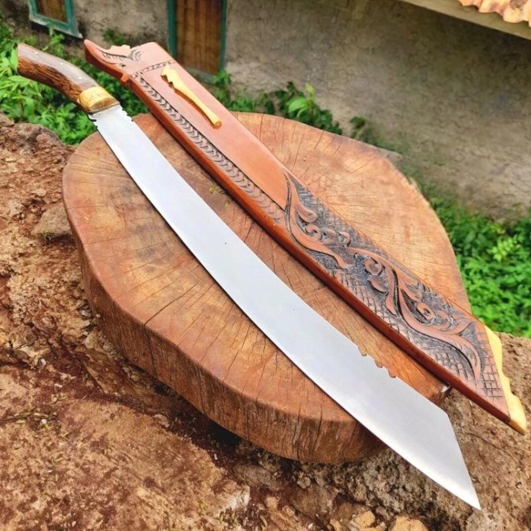 Traditional Ethnic Machete Patimura Long Full Carbing Multipurpose Tool ...