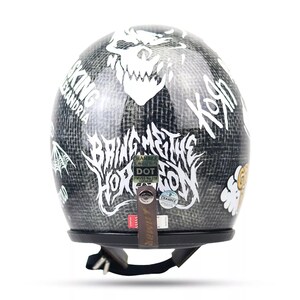 Custom Vintage Open Faced Helmet Slimhead TX500 RAW BOBBER CHOPPER ...
