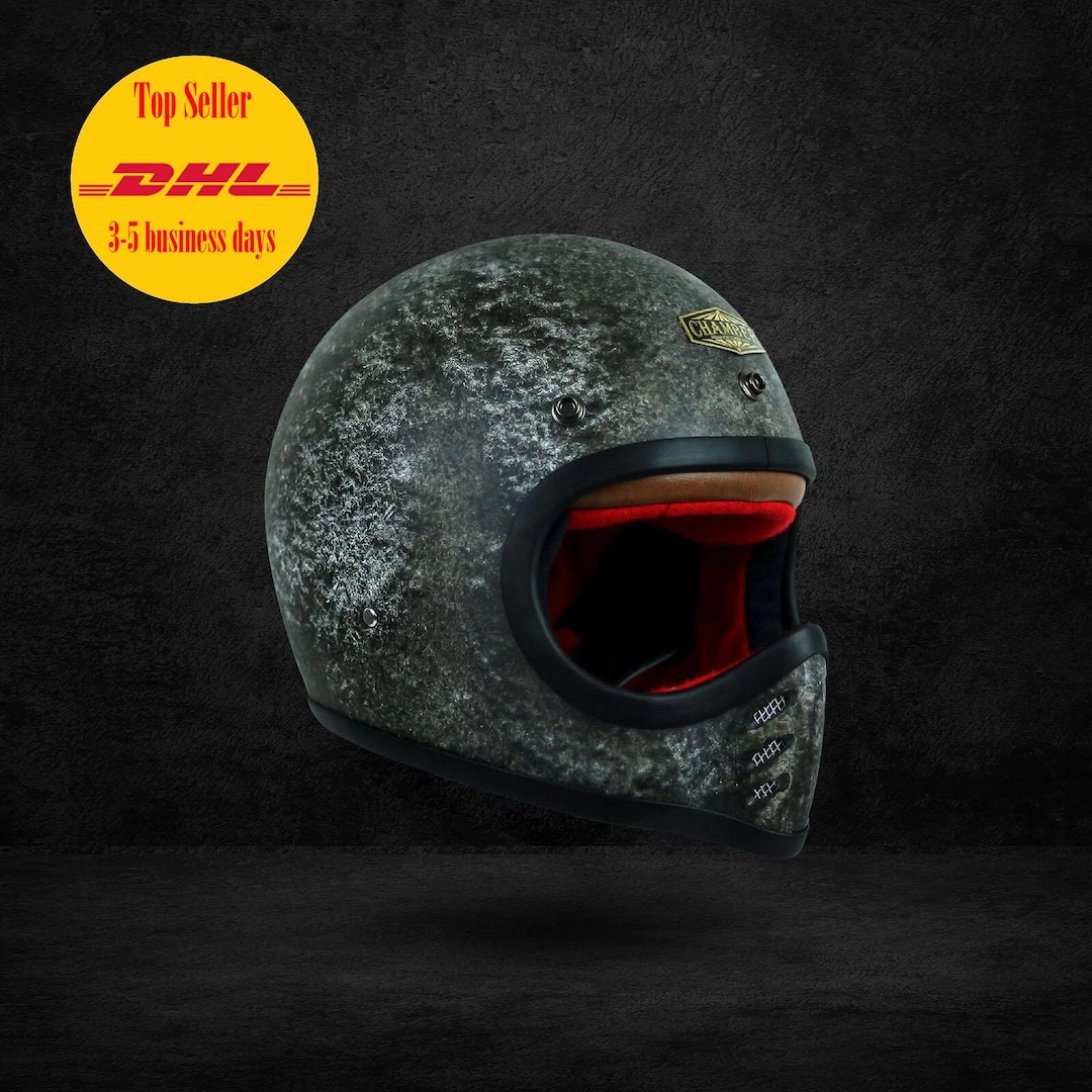 Custom Motorcycle Helmet Full Face Slimmto Patina Cafe Racer Chopper - Etsy