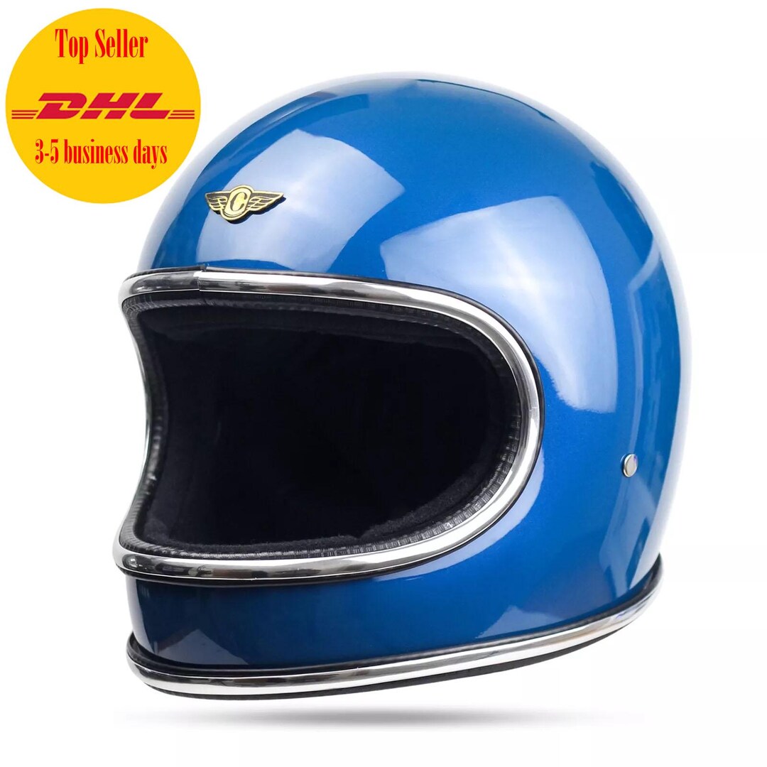New ! Full Face Vintage Custom Helmet Atlas Basic Bobber Chopper ...