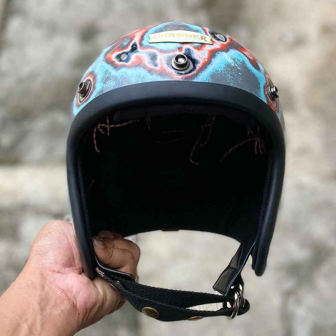 Sale ! Vintage Custom Helmet Slimhead 500TX Paint Patina for Chopper ...