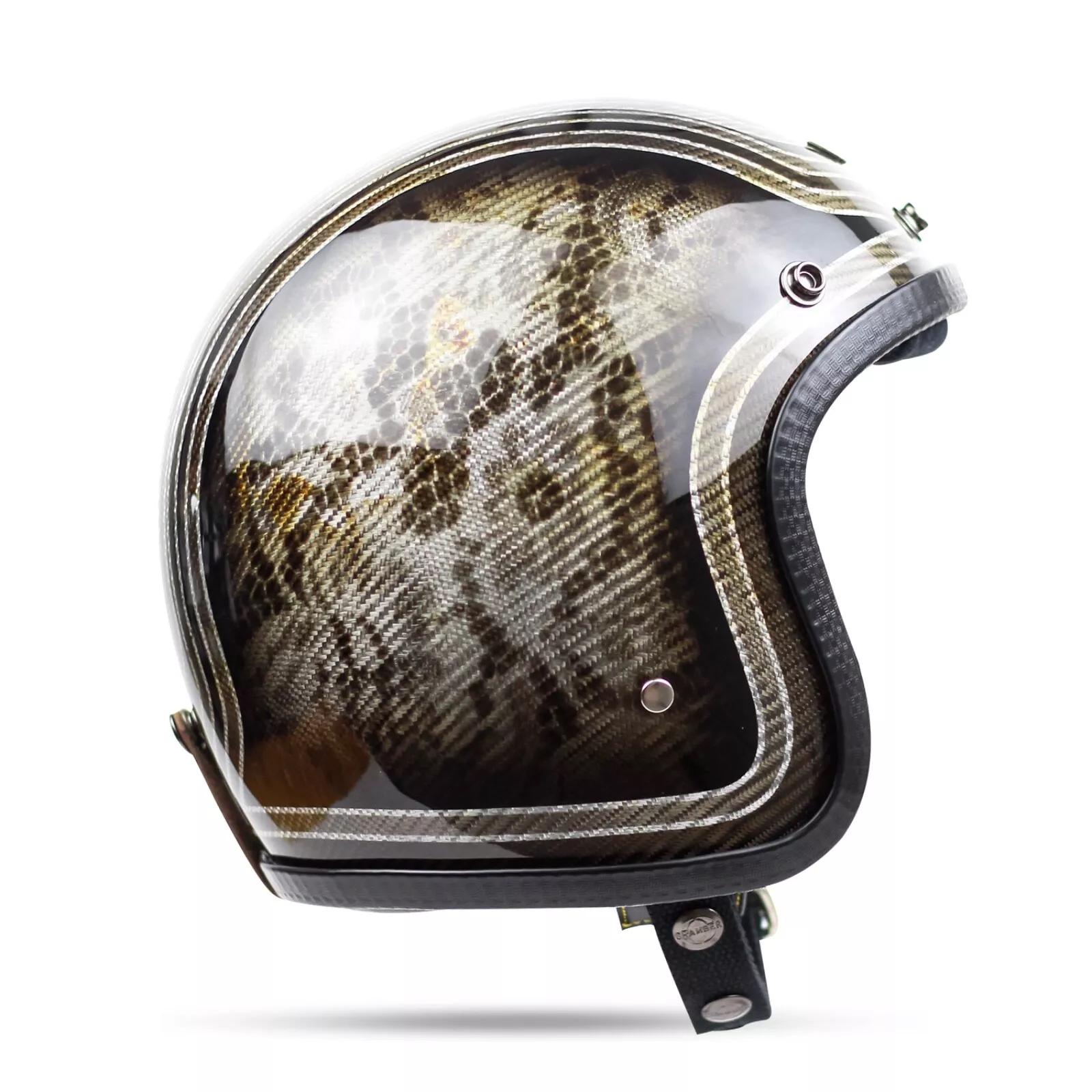 New ! Vintage Custom Helmet Slimhead Graphic Carbon BOBBER CHOPPER Cafe ...