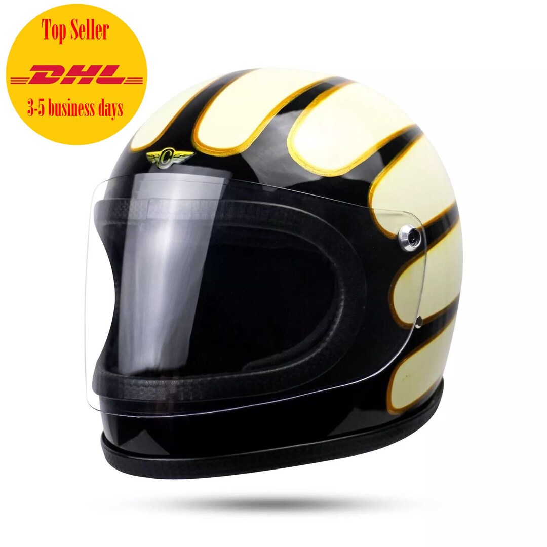 New ! Vintage Custom Helmet Atlas Gen 1 Scallop 4 Cafe Racer Chopper ...