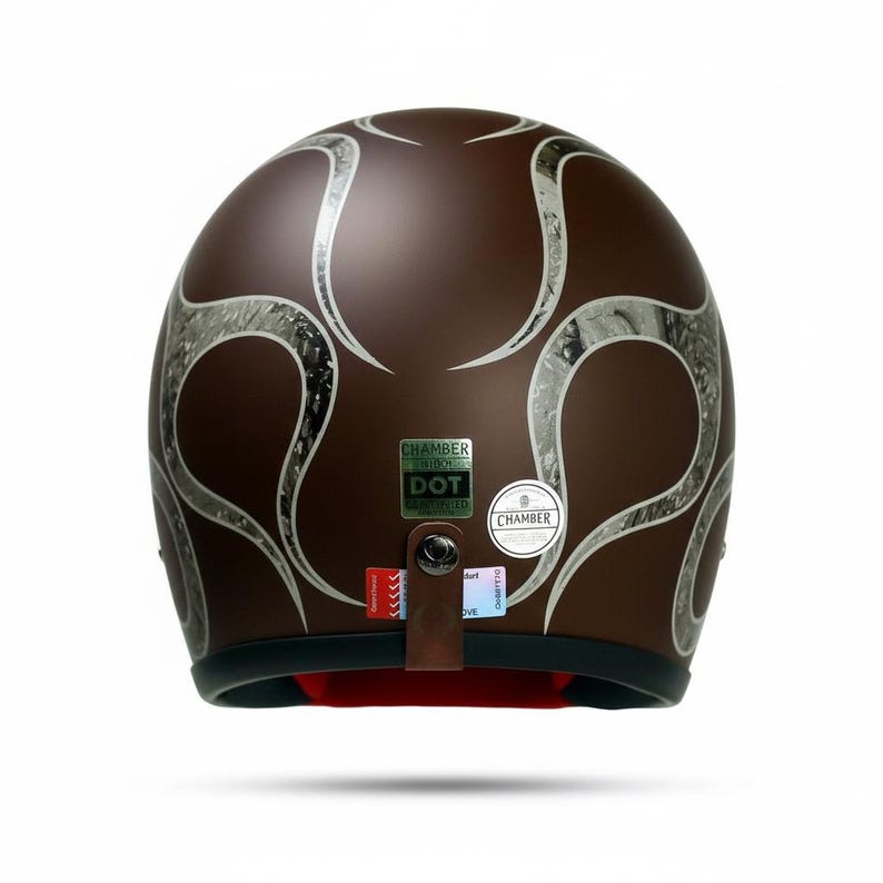 Custom Motorcycle Helmet Full Face Brown Talgon Patina Crack Caferacer ...