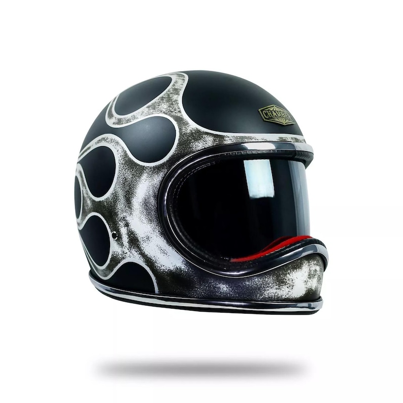 New Sale ! Vintage Custom Helmet Mini Talgon Black Cafe Racer Chopper ...
