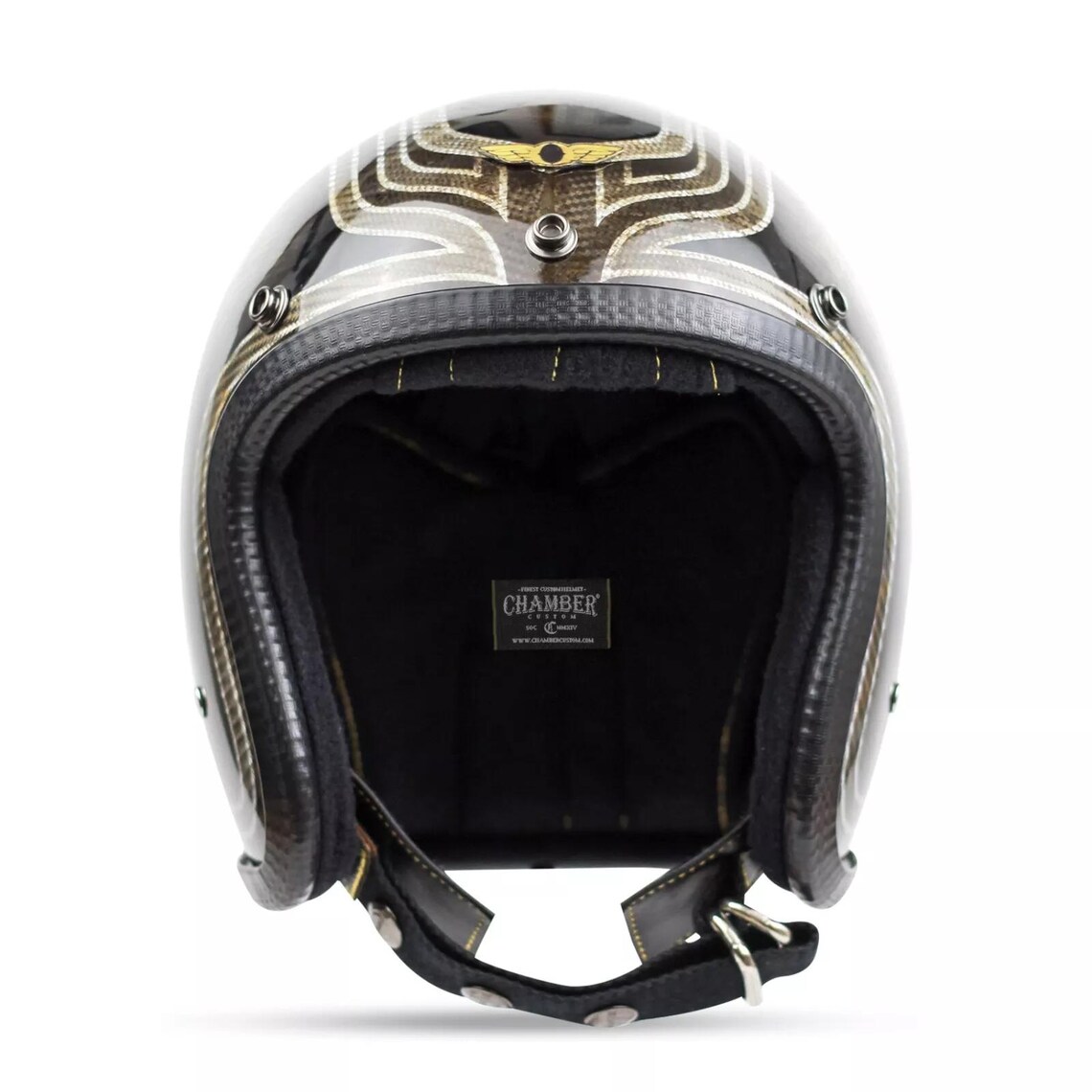 New ! Vintage Custom Helmet Slimhead Graphic Carbon BOBBER CHOPPER Cafe ...