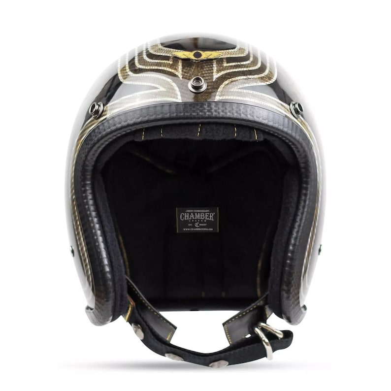 New ! Vintage Custom Helmet Slimhead Graphic Carbon BOBBER CHOPPER Cafe ...