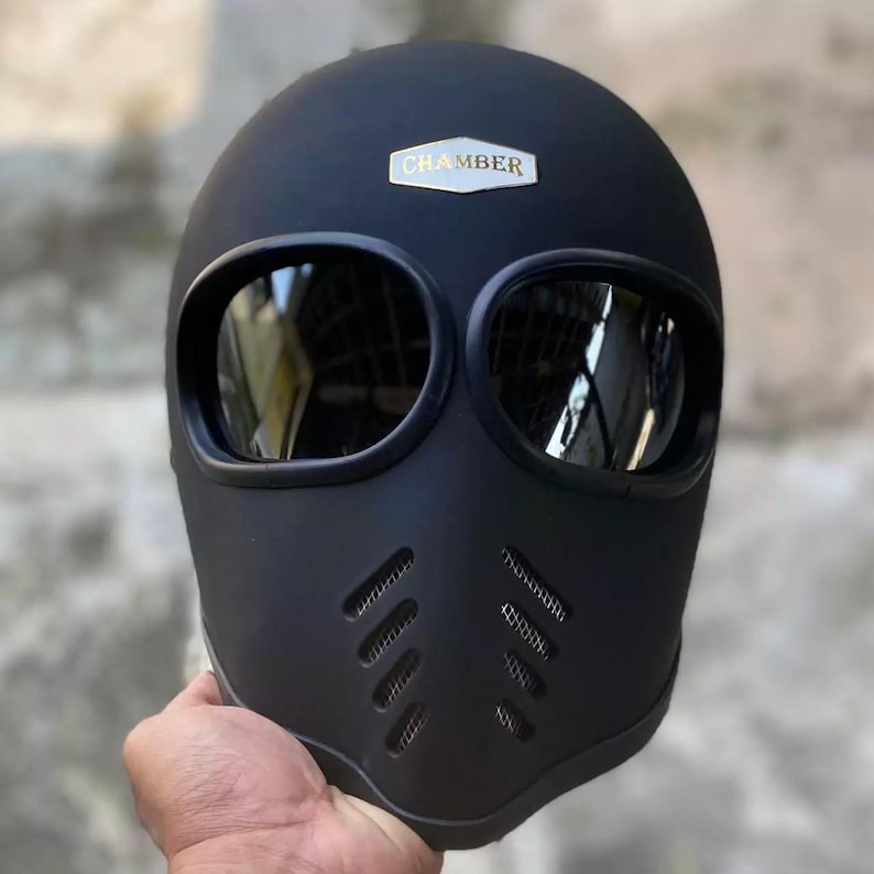 Custom Motorcycle Helmet XF-GP Black Matte Cafe Racer Bobber Chopper ...