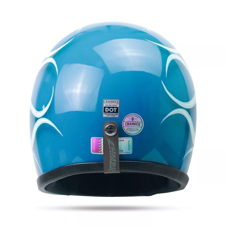 New ! Full Face Vintage Custom Helmet Atlas Flame BOBBER CHOPPER ...