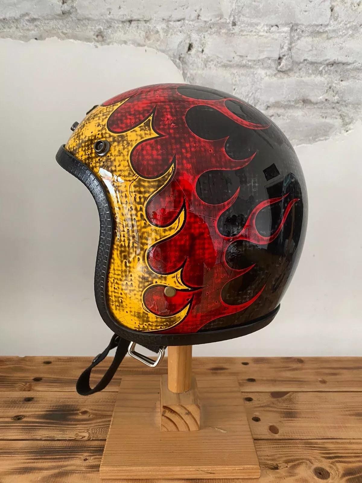 Custom Motorcycle Helmet Slimhead Raw Flames Chopper Cafe Racer - Etsy