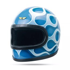 New ! Full Face Vintage Custom Helmet Atlas Flame BOBBER CHOPPER ...