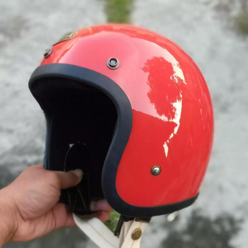 Sale ! Custom Helmet Slimhead 500TX Red for Chopper Bobber Cafe Racer ...