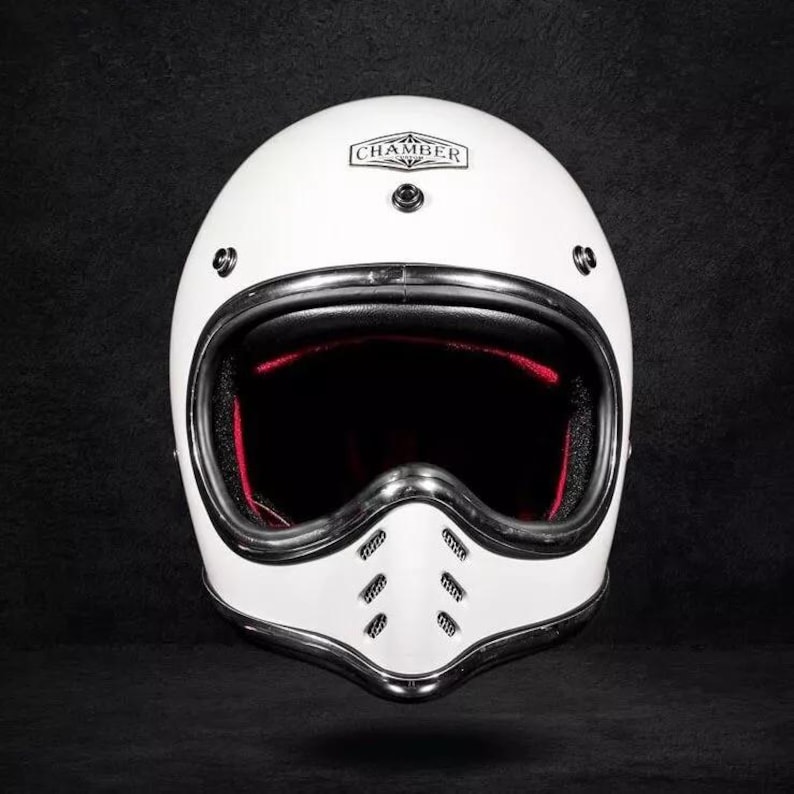 New Sale!! Vintage Custom Helmet Slimmoto Ivory for Cafe Racer ...