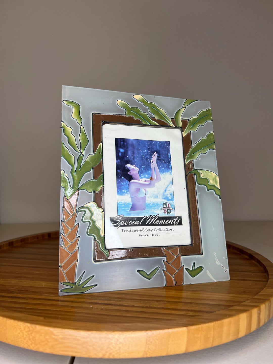 Tropical Glass Picture Frame | Palm Tree 3.5x5 Coastal Decor | Beach ...