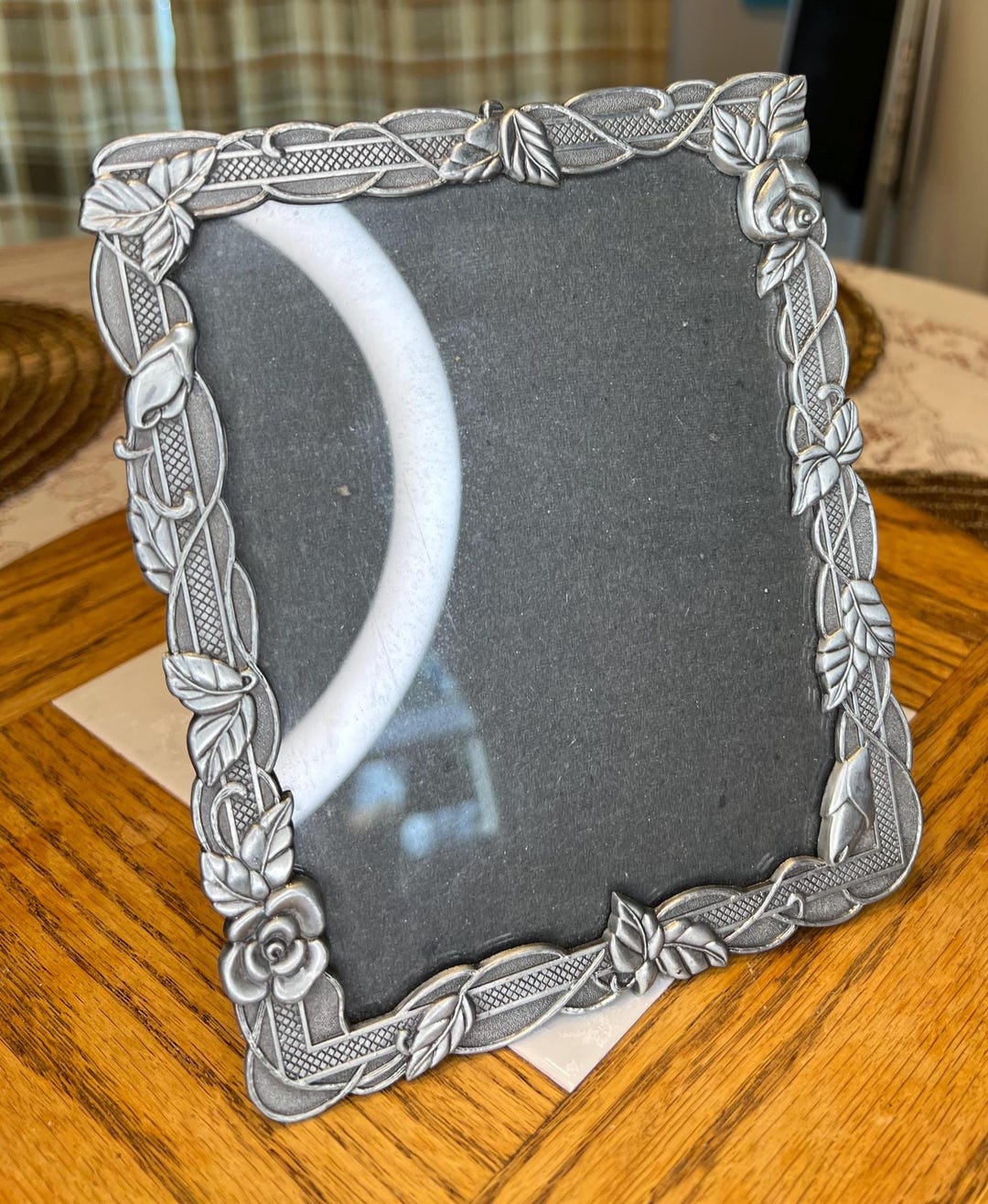 Vintage Cast Metal Picture Frame: Roses Motif, Desktop Stand - Etsy