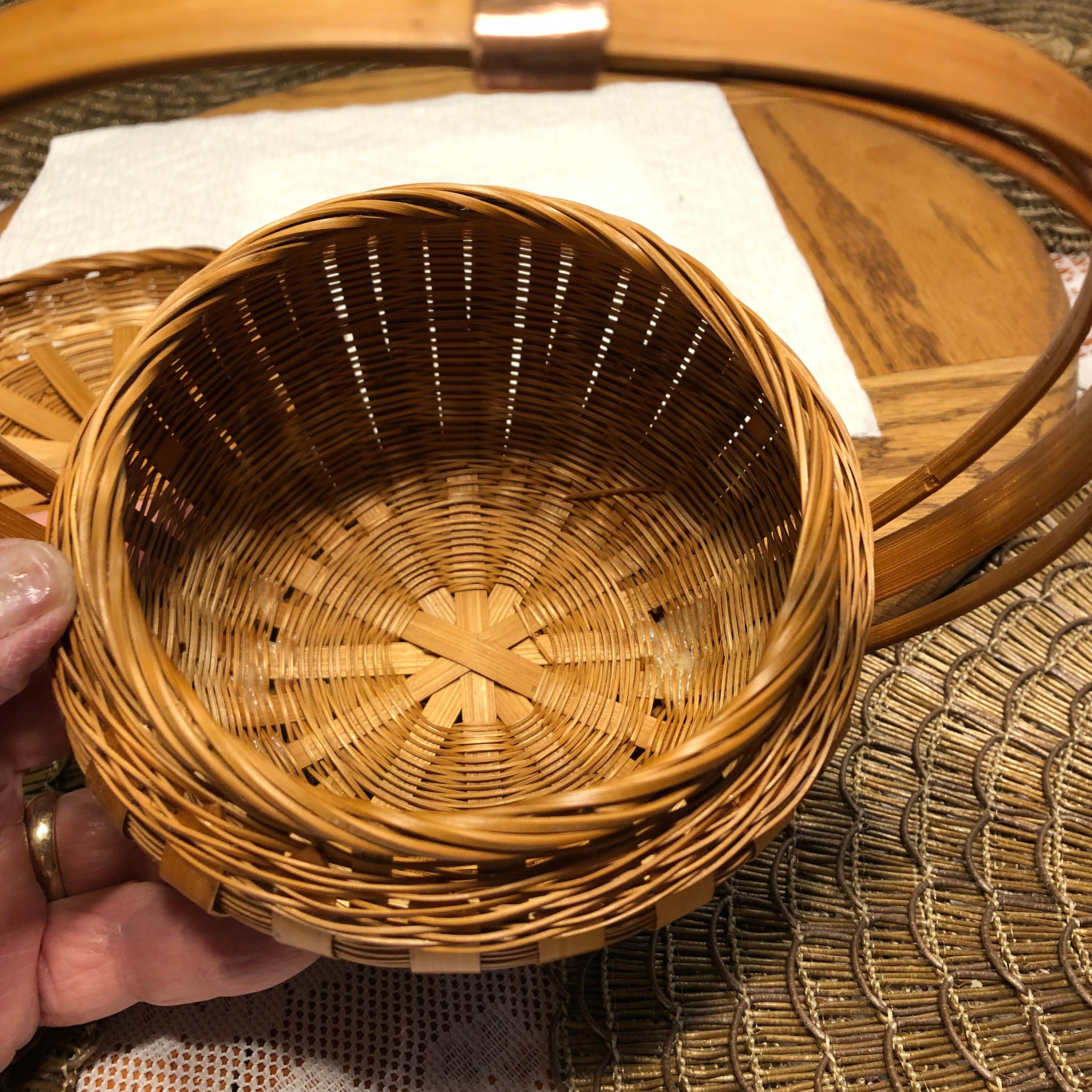 Vintage Bamboo Chinese Wedding Basket, Asian Fine Woven Basket - Etsy