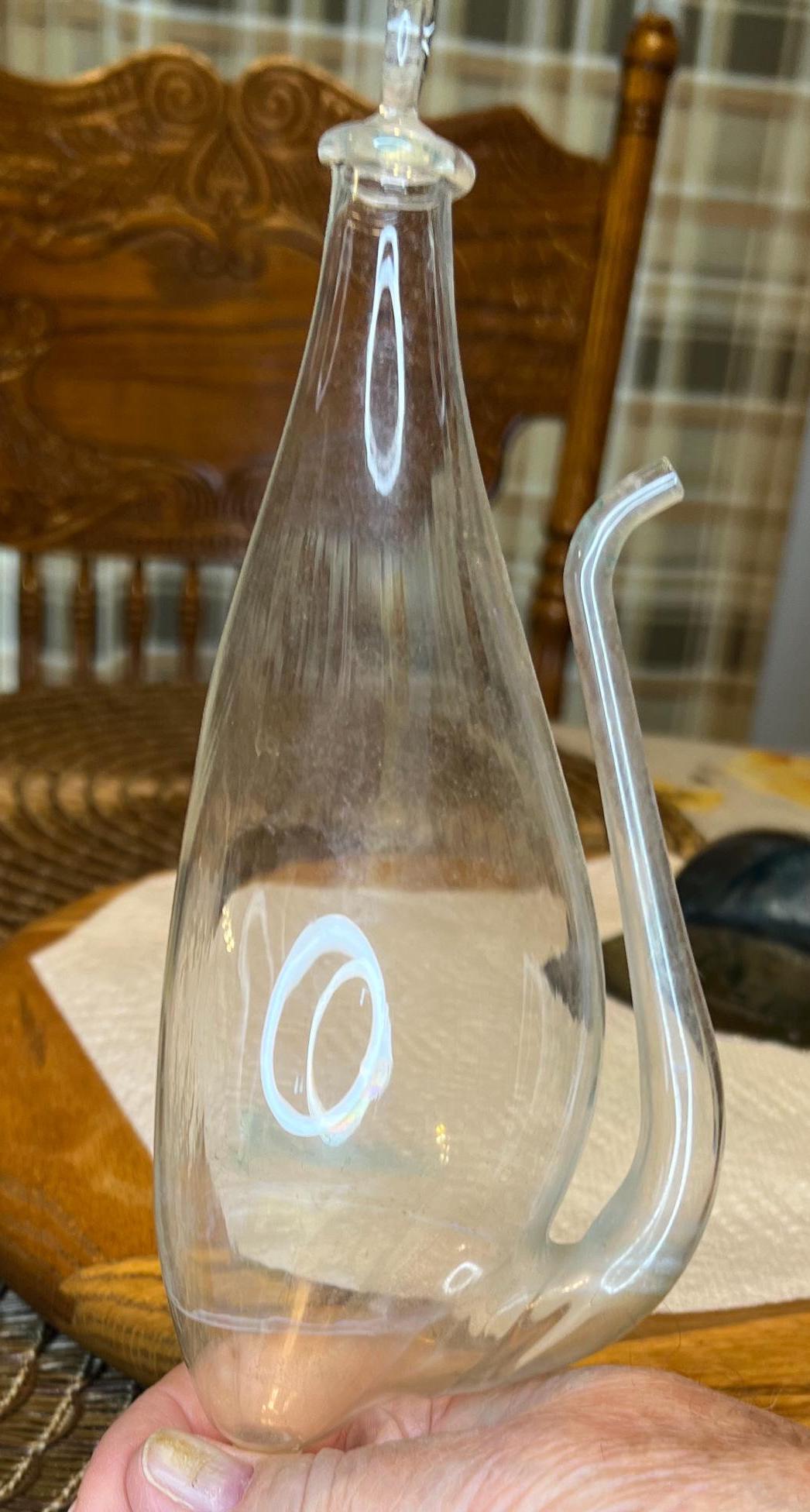 Vintage Weatherglass 1620, Handblown Glass Barometer With Brass Drip ...