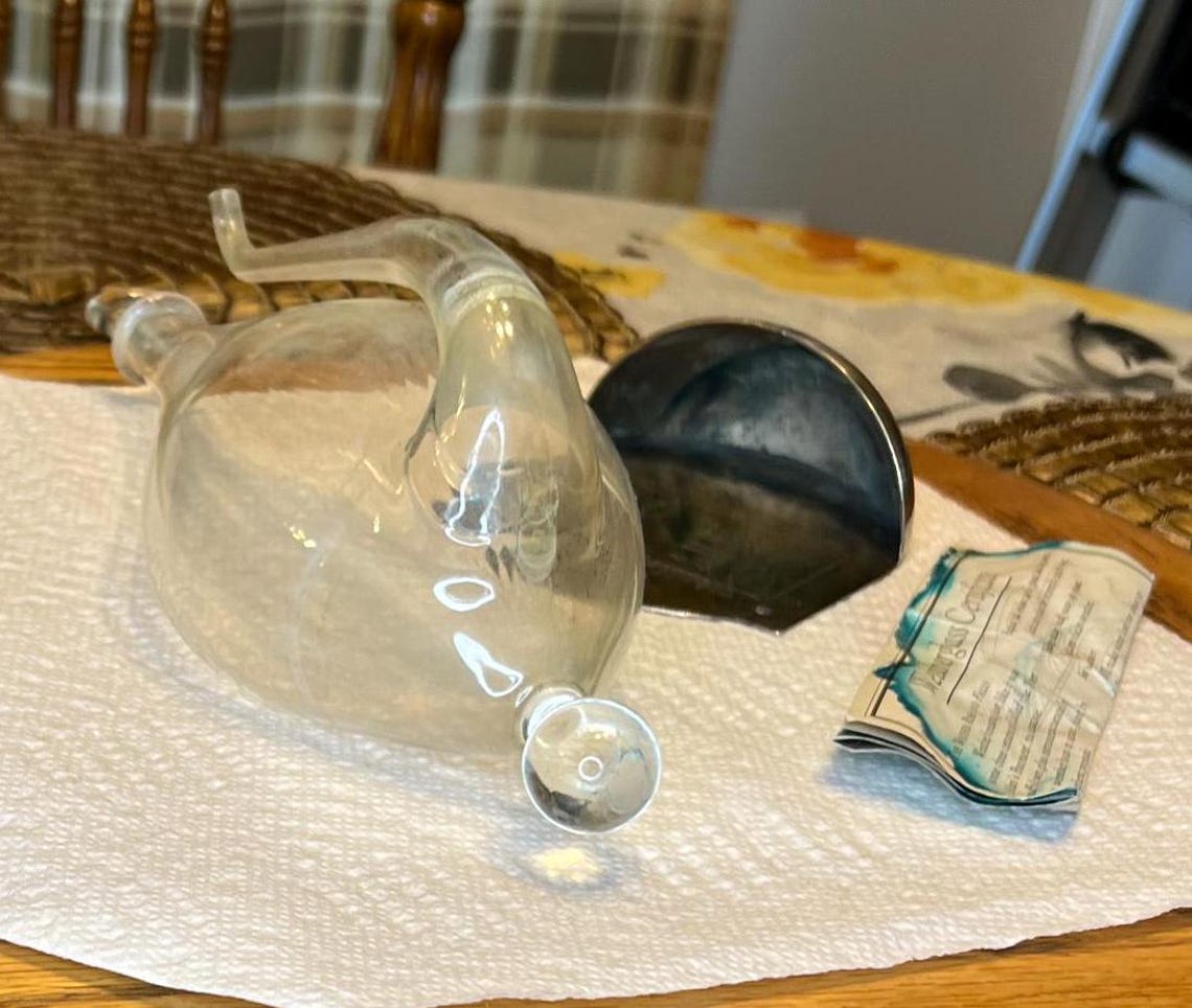 Vintage Weatherglass 1620, Handblown Glass Barometer With Brass Drip ...