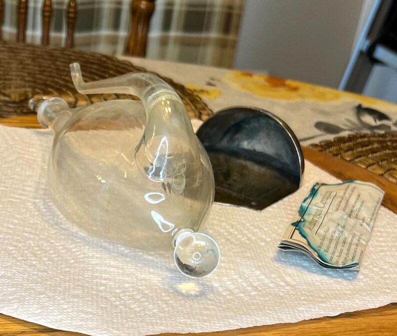 Vintage Weatherglass 1620, Handblown Glass Barometer With Brass Drip ...