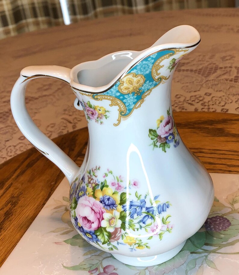 Rare Rose Floral Pitcher From Godinger antique Reflections, Floral ...