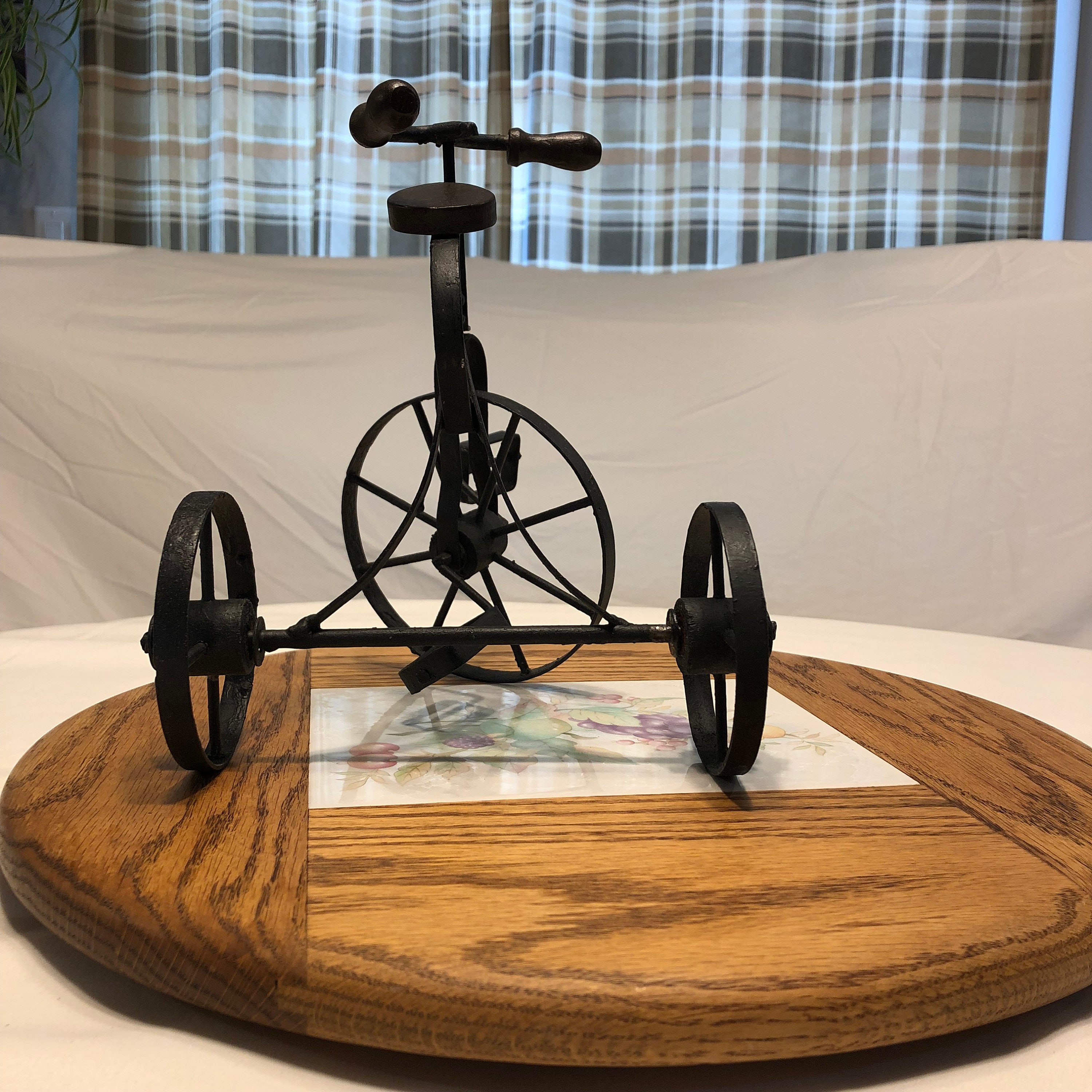 Vintage Iron Tricycle, Metal Trike With Wood Seat and Hand Grips - Etsy