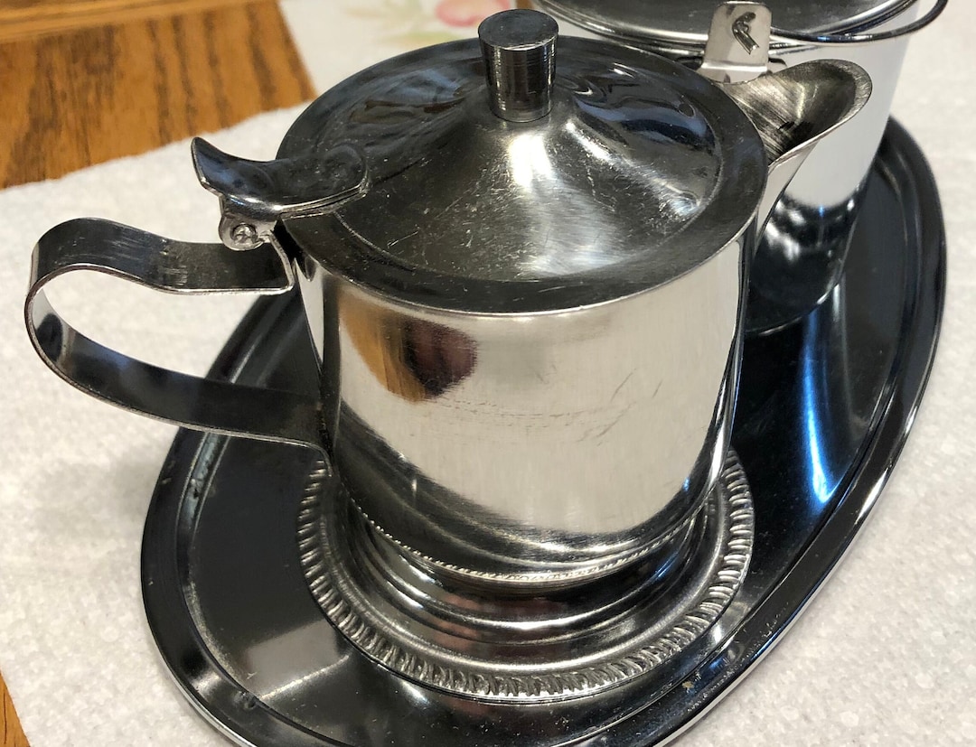 Pair, Bloomfield Creamer, Japan, Stainless and Sugar Shaker, Server, 50 ...