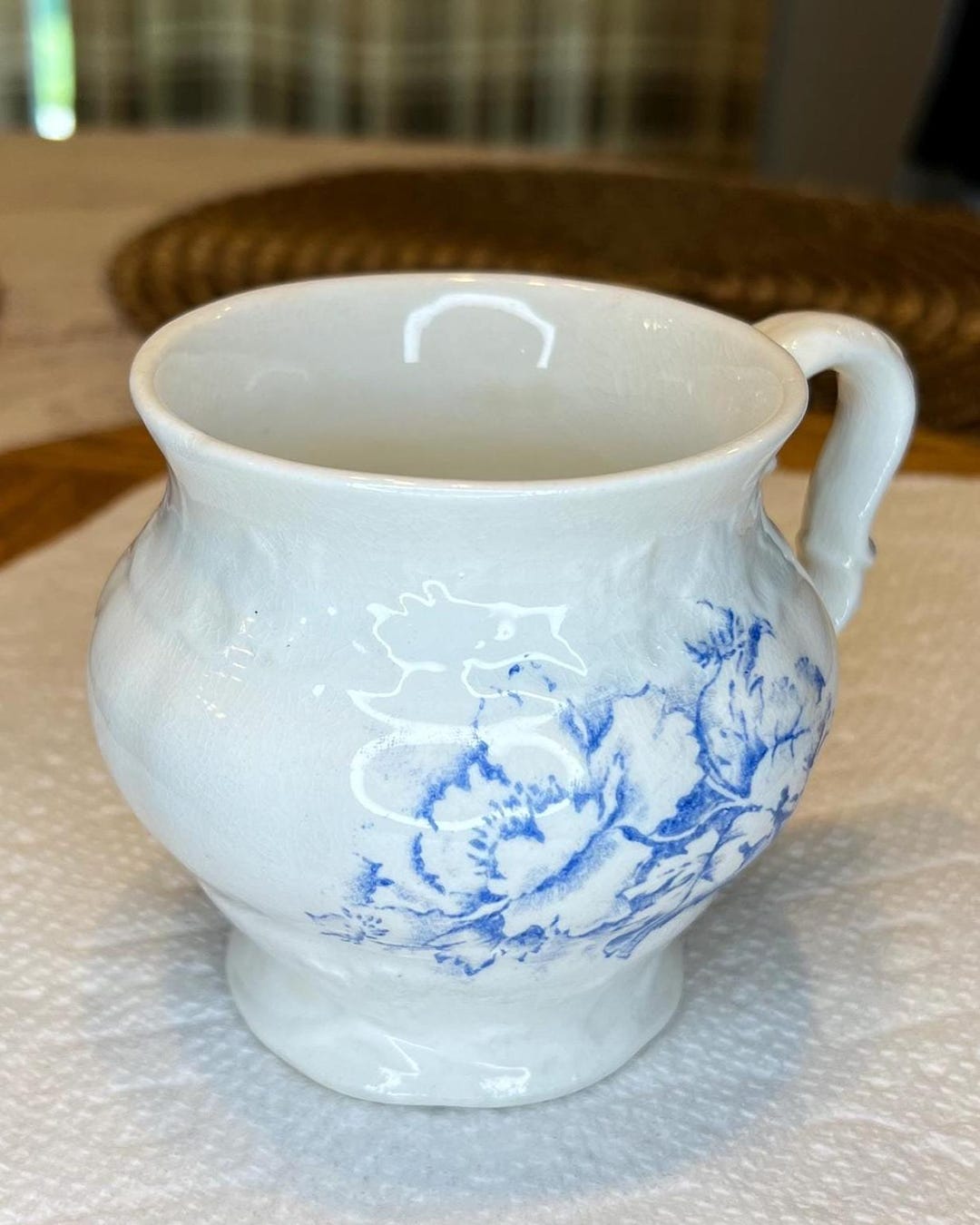 Vintage Light Blue Cup Made From Semi Vitreous Porcelain - Etsy