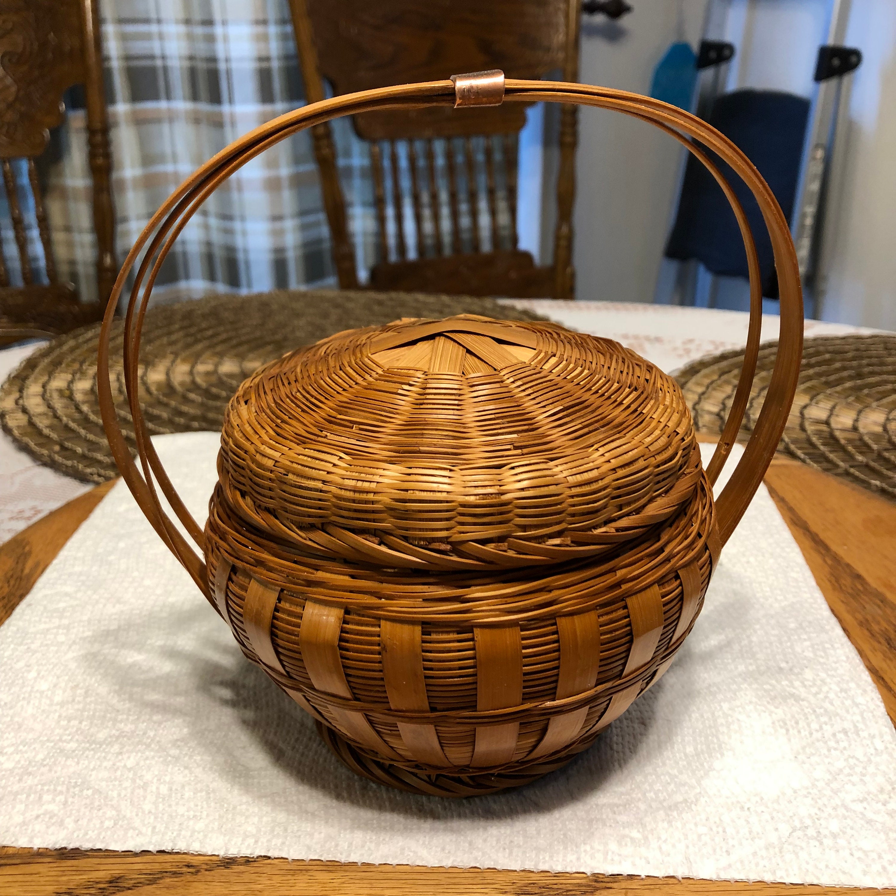 Vintage Bamboo Chinese Wedding Basket, Asian Fine Woven Basket - Etsy