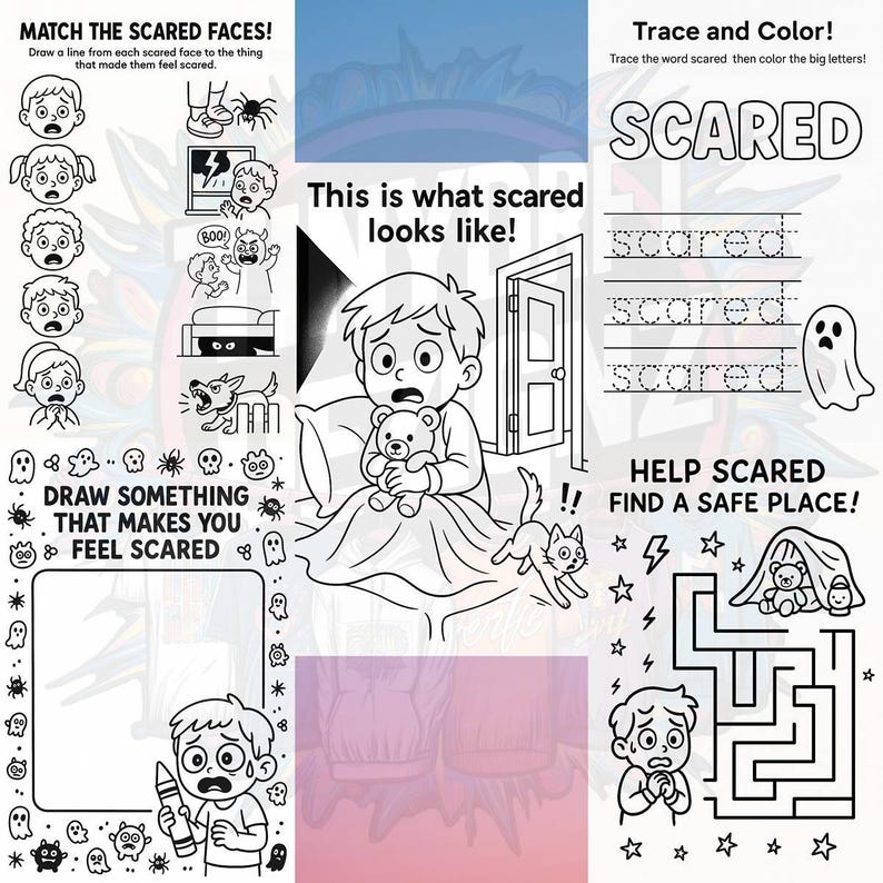 Children’s Emotions Digital Coloring Pages & Worksheets, Printable ...