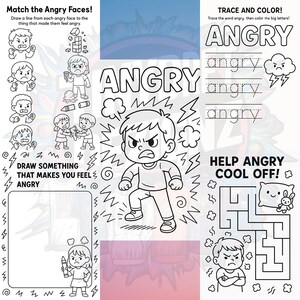 Children’s Emotions Digital Coloring Pages & Worksheets, Printable ...