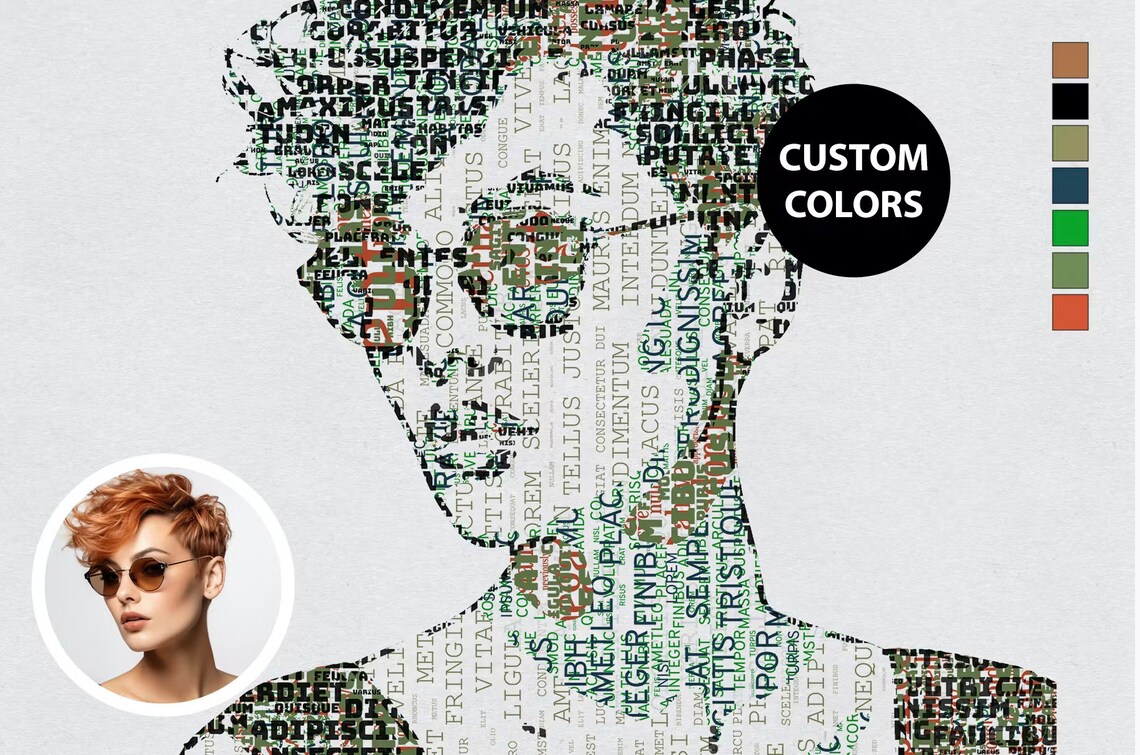 Text Art Portrait From Your Photo, Personalize Portrait, Abstract Art ...