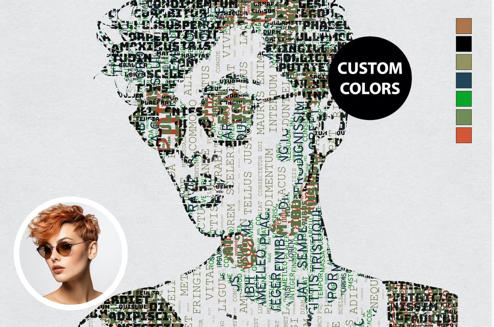 Text Art Portrait From Your Photo, Personalize Portrait, Abstract Art ...