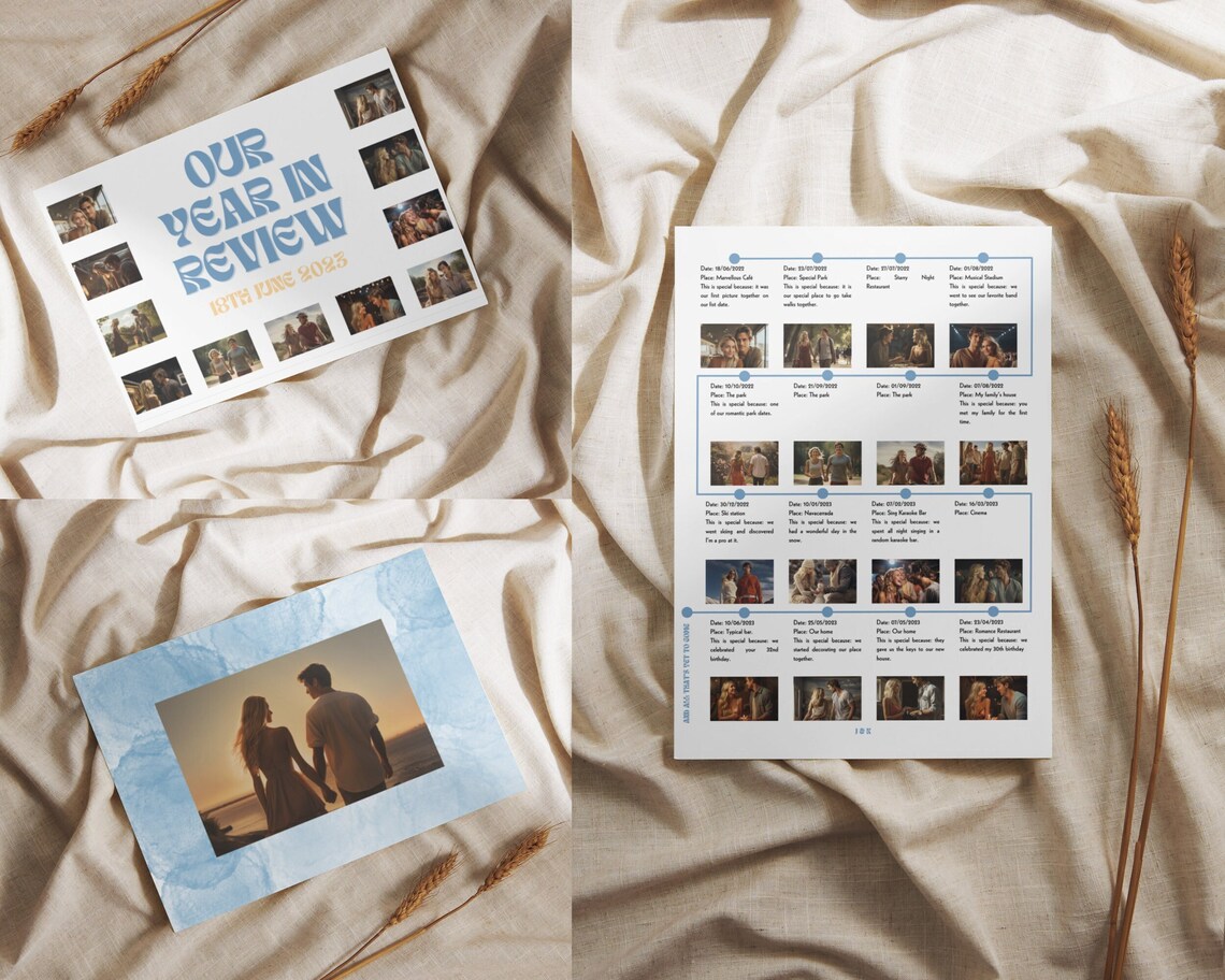 Timeline Card Template - Customizable Gift (28 Photos) - Etsy