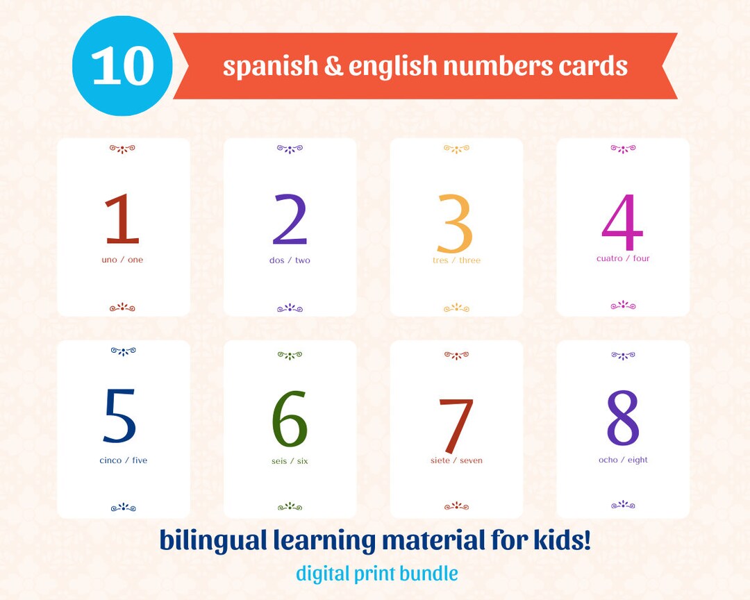 Bilingual Counting Flashcards | Spanish & English Numbers Flashcards ...
