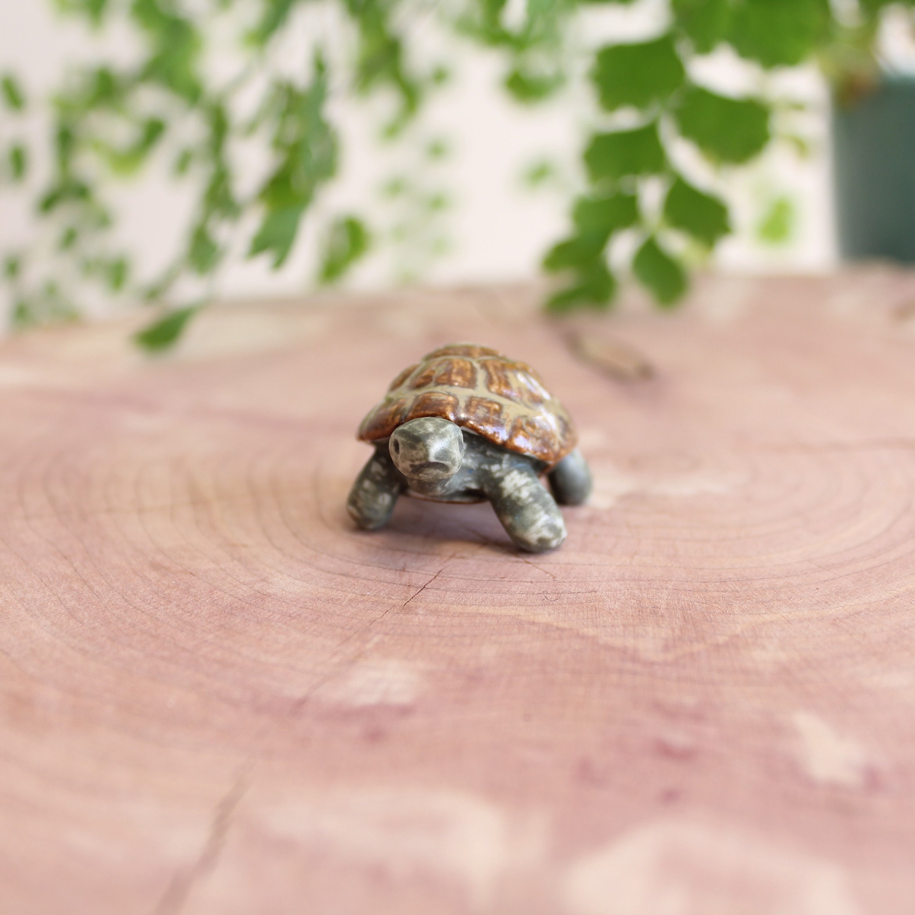 Tiny Turtle Miniature Hand-sculpted Glazed Decorative Green Tortoise ...