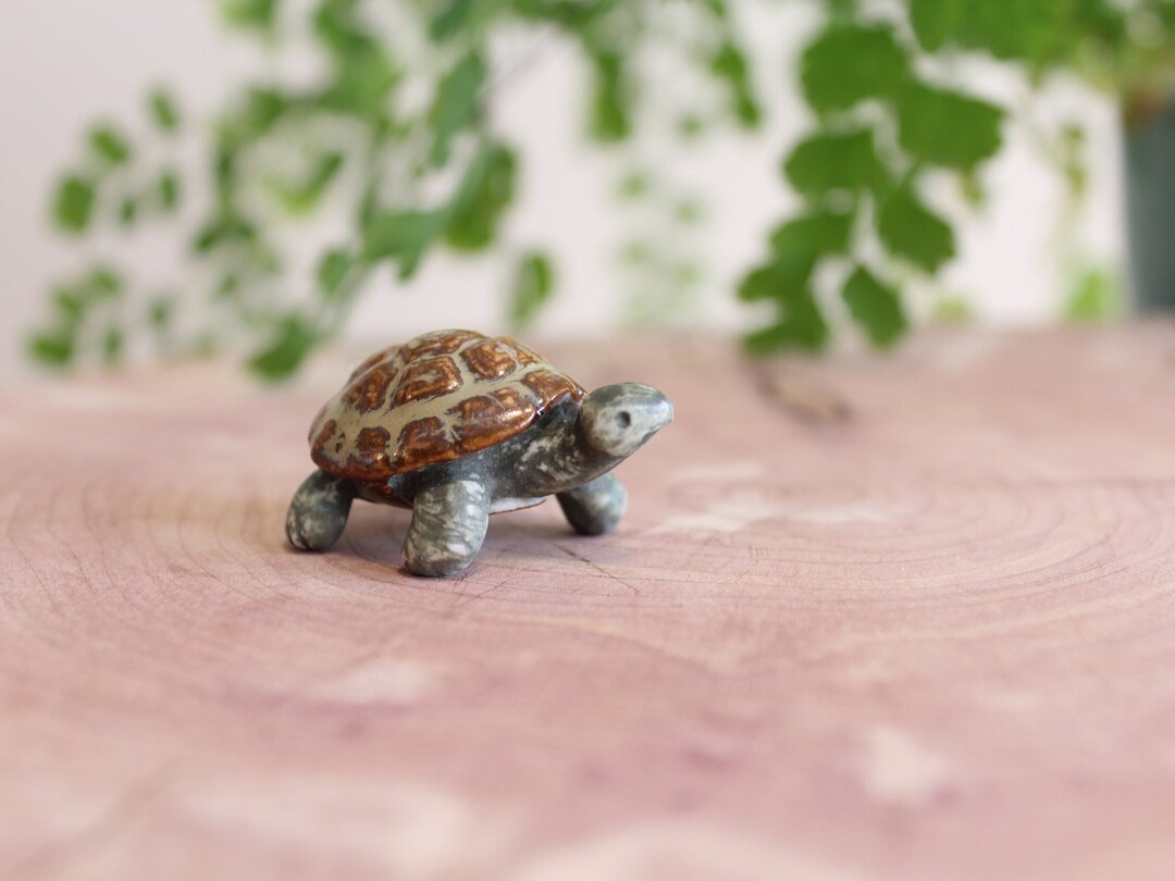 Tiny Turtle Miniature Hand-sculpted Glazed Decorative Green Tortoise ...
