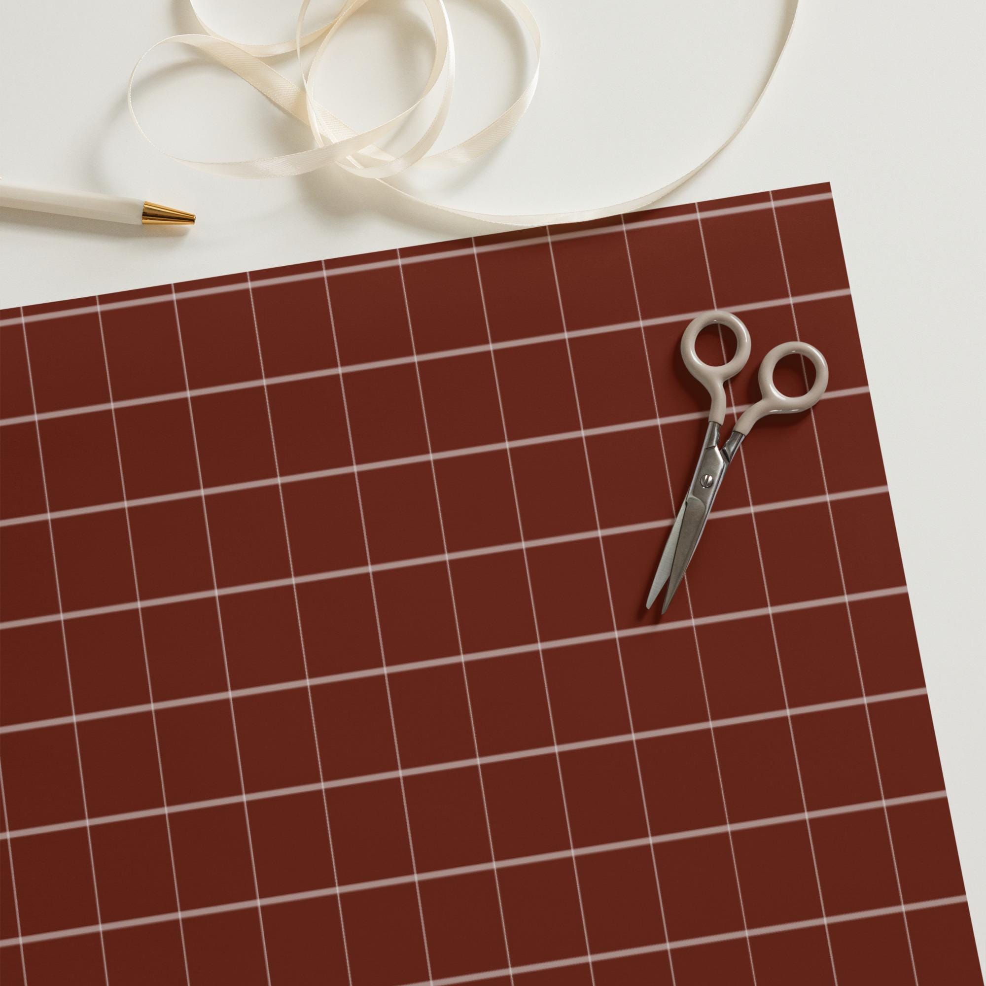 Red Plaid Premium Wrapping Paper, Christmas Gift Wrap, Present - Etsy