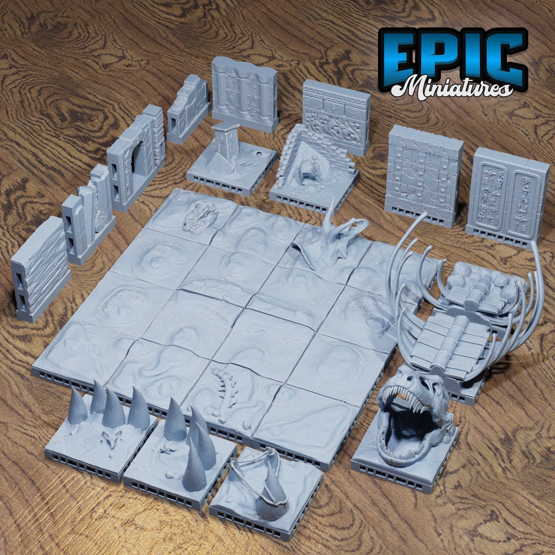 Bone Dry Desert Landscape for D&D - 28MM Scale 36 Terrain Tiles - Open ...