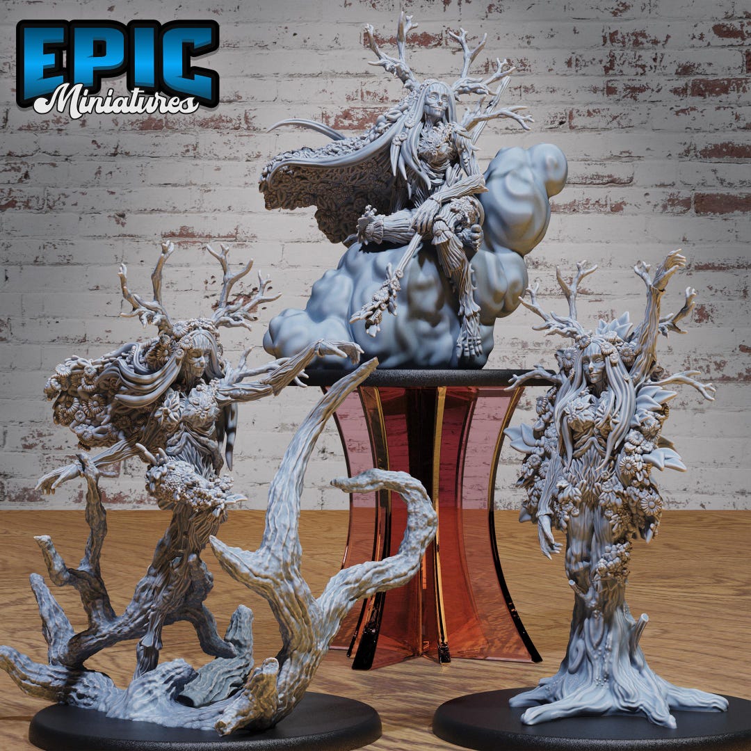 Treant Female Dungeons and Dragons Pathfinder Wargaming TTRPG Miniature ...