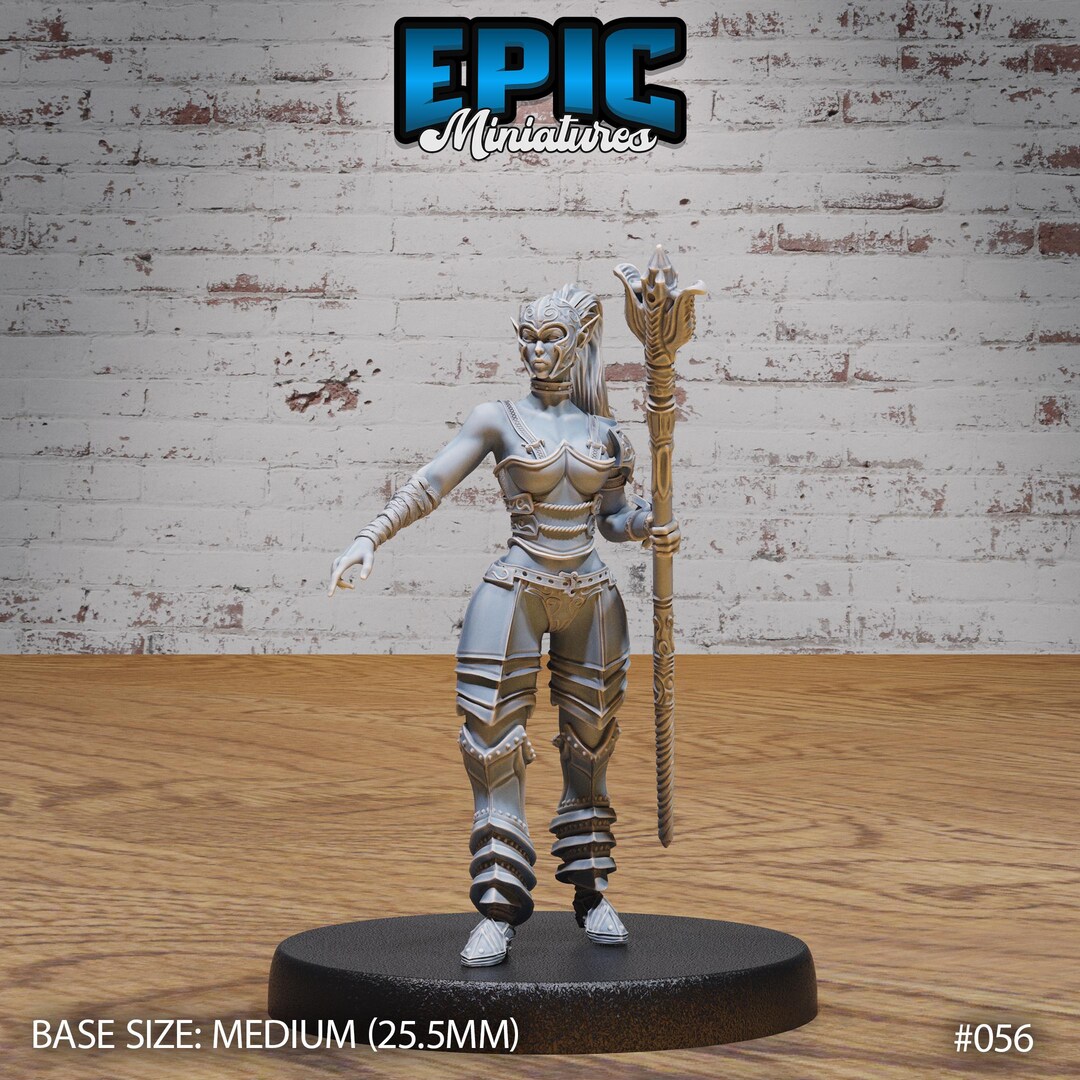 Dark Elf Drow Female Gladiator D&D Mini - Tabletop Roleplaying Game ...
