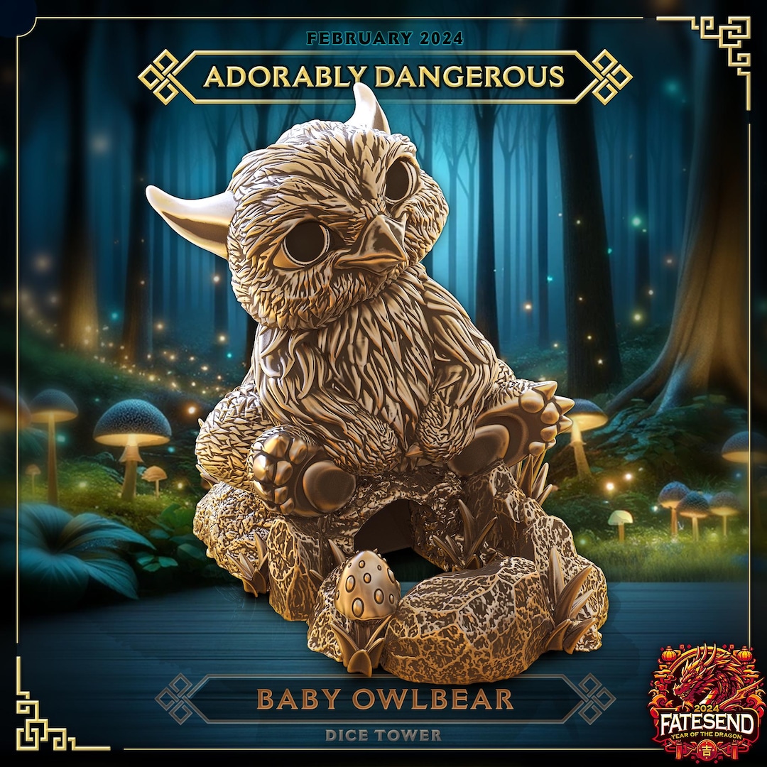 Adorable Baby Owlbear Dice Tower for Tabletop Gaming - Etsy