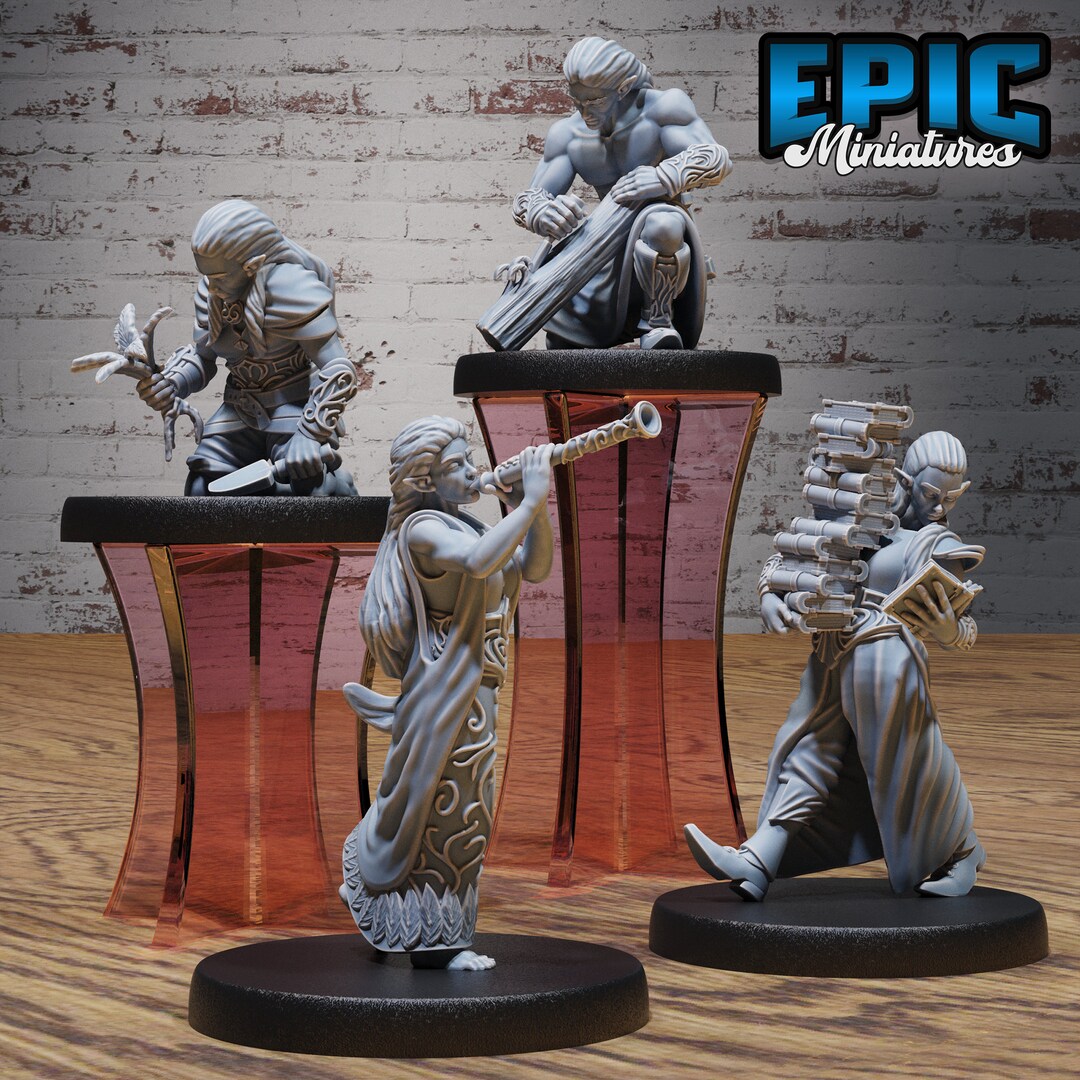 Elf Villager NPC Miniature Set: Dungeons and Dragons, Pathfinder (28MM ...