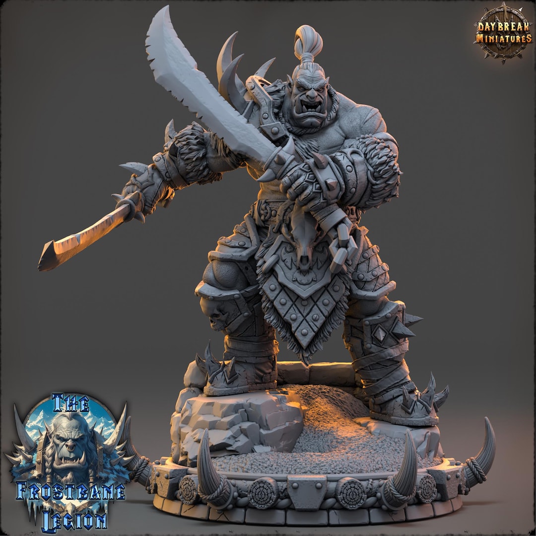 Ice Orc Warband Fighter | Resin Printed Miniature for Fantasy Tabletop ...